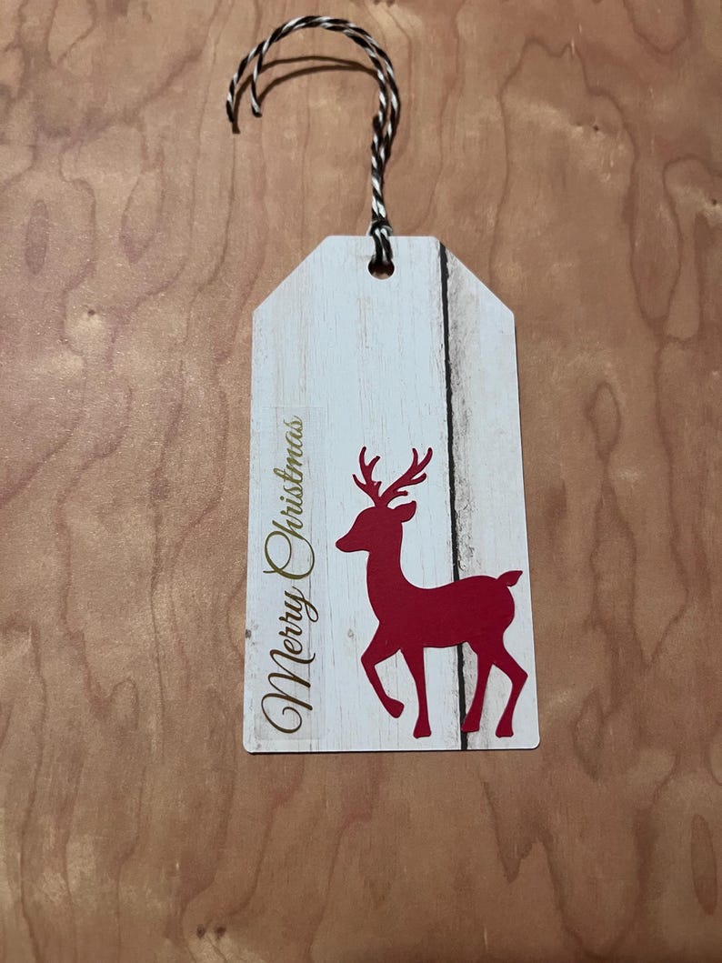 5 Christmas Gift Tags (deer) *FREE Shipping*holiday Tags Christmas Tags ...