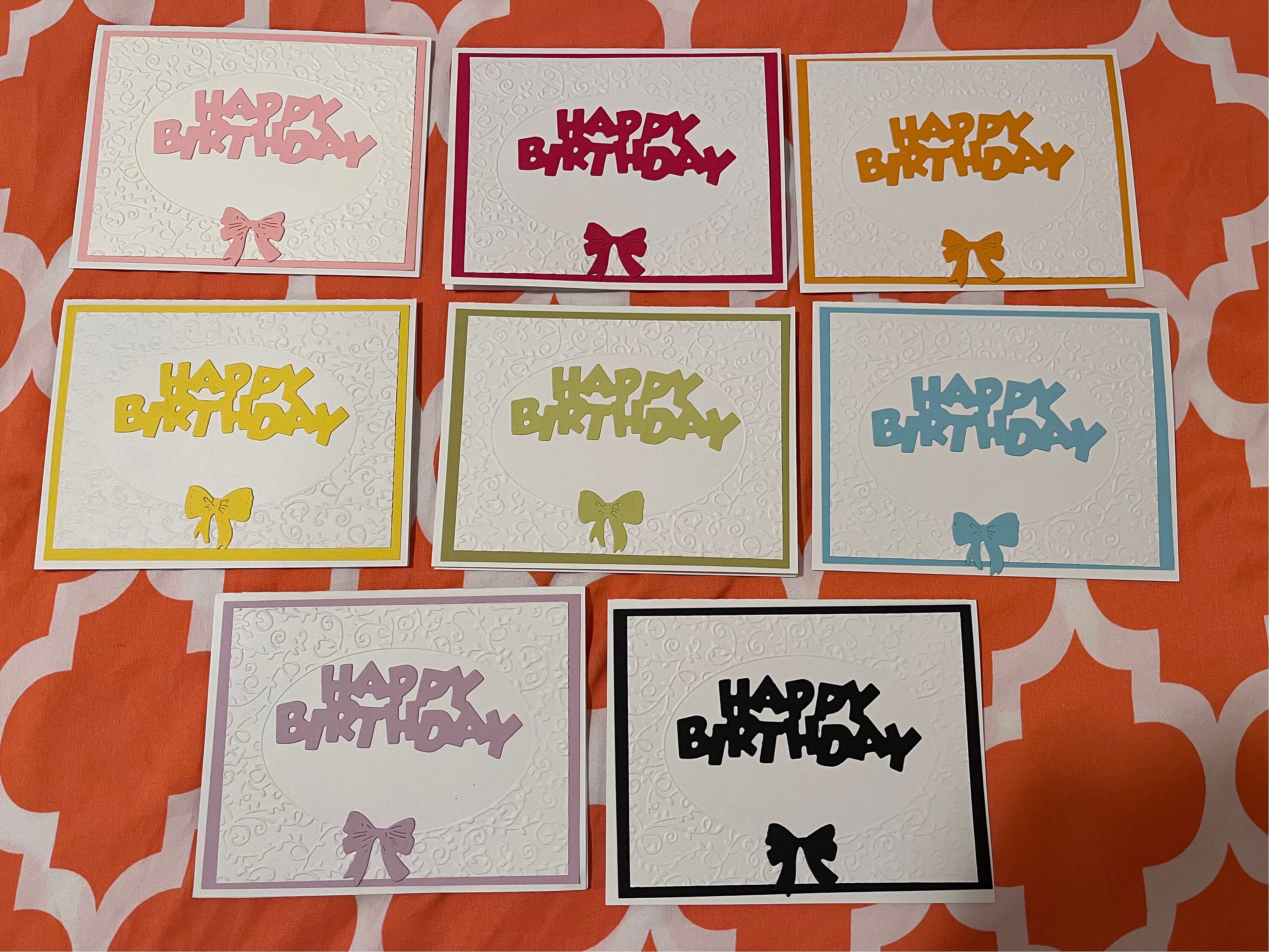 Embossed Happy Birthday Card - Etsy