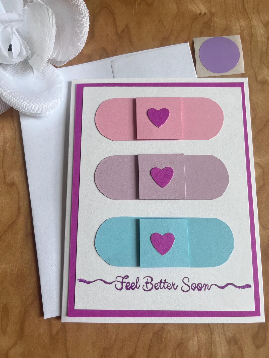 Bandaid Get Well Soon Card W/ Envelope and Sealing Sticker - Etsy