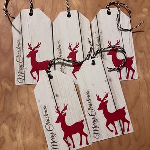 5 Christmas Gift Tags (deer) *FREE Shipping*holiday Tags Christmas Tags ...