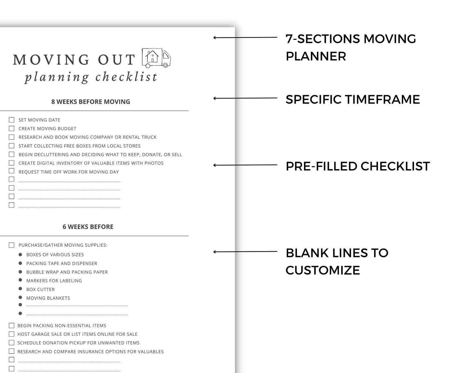 Moving Out Printables, Moving Checklist, Moving Out Printable Checklist ...