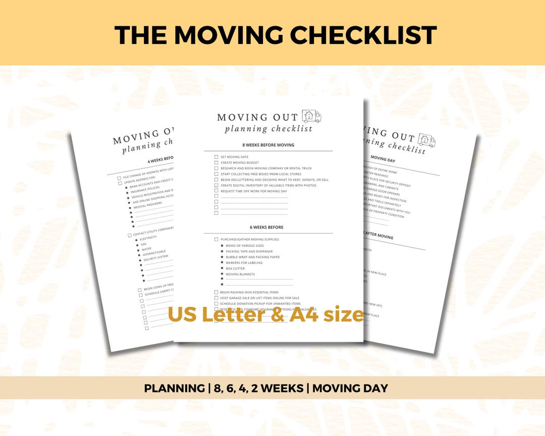 Moving Out Printables, Moving Checklist, Moving Out Printable Checklist ...