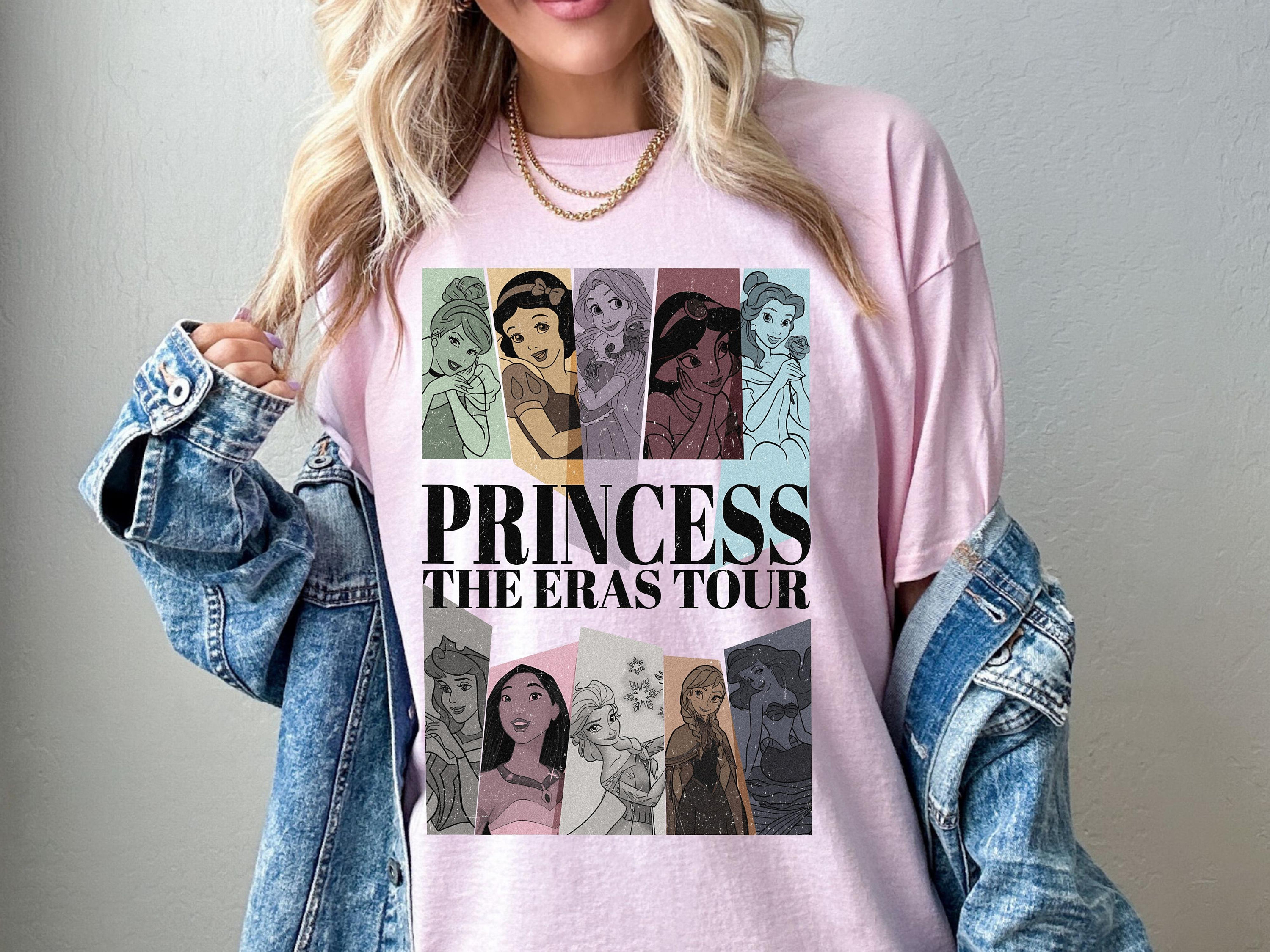 Princess Eras Tour Shirt, Disney Princess Shirt, Disney Princess Characters Shirt, Disney Girl ...
