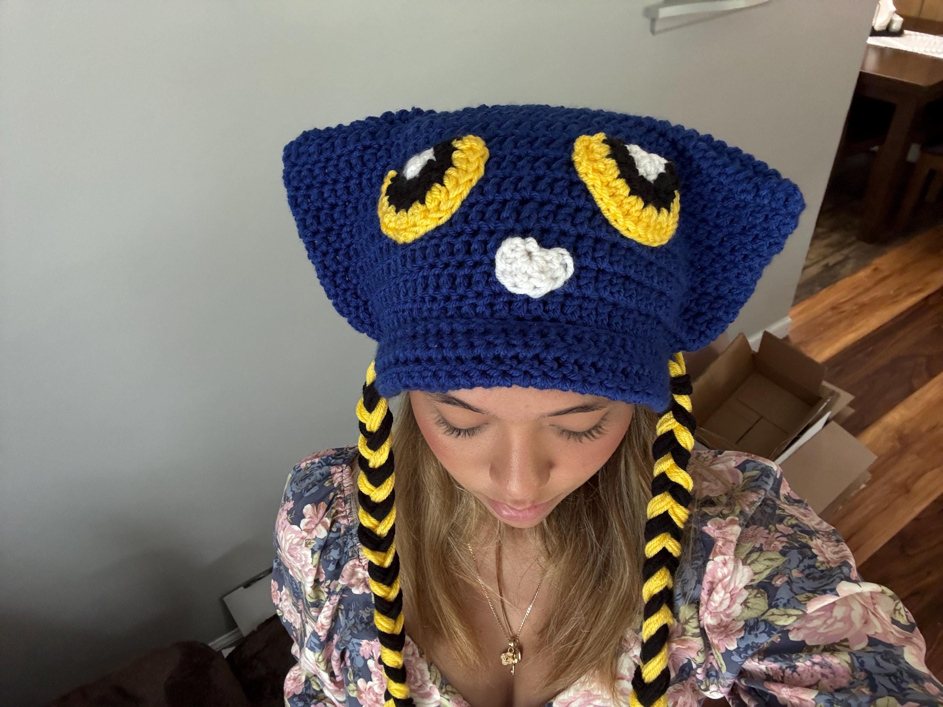 Coraline-inspired Crochet Cat Hat – Blue Beanie With Button-eyed Wybie ...