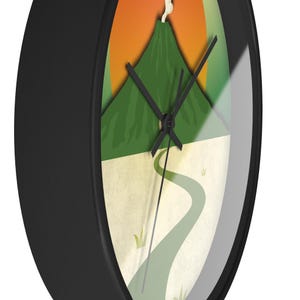 Retro Volcano Wall Clock Unique Minimalist Art Modern Wooden Clock With ...