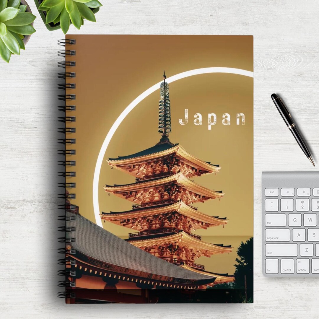 Japan Pagoda Spiral Notebook - Bold and Inspiring Travel Journal for ...