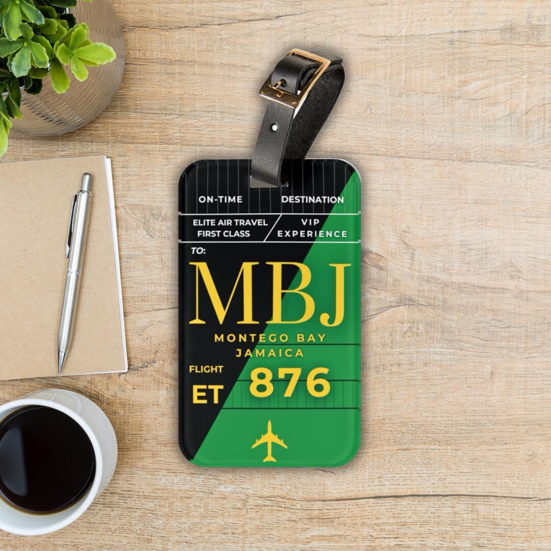 Montego Bay Jamaica Luggage Tag | Acrylic Bag Identifier for Caribbean ...
