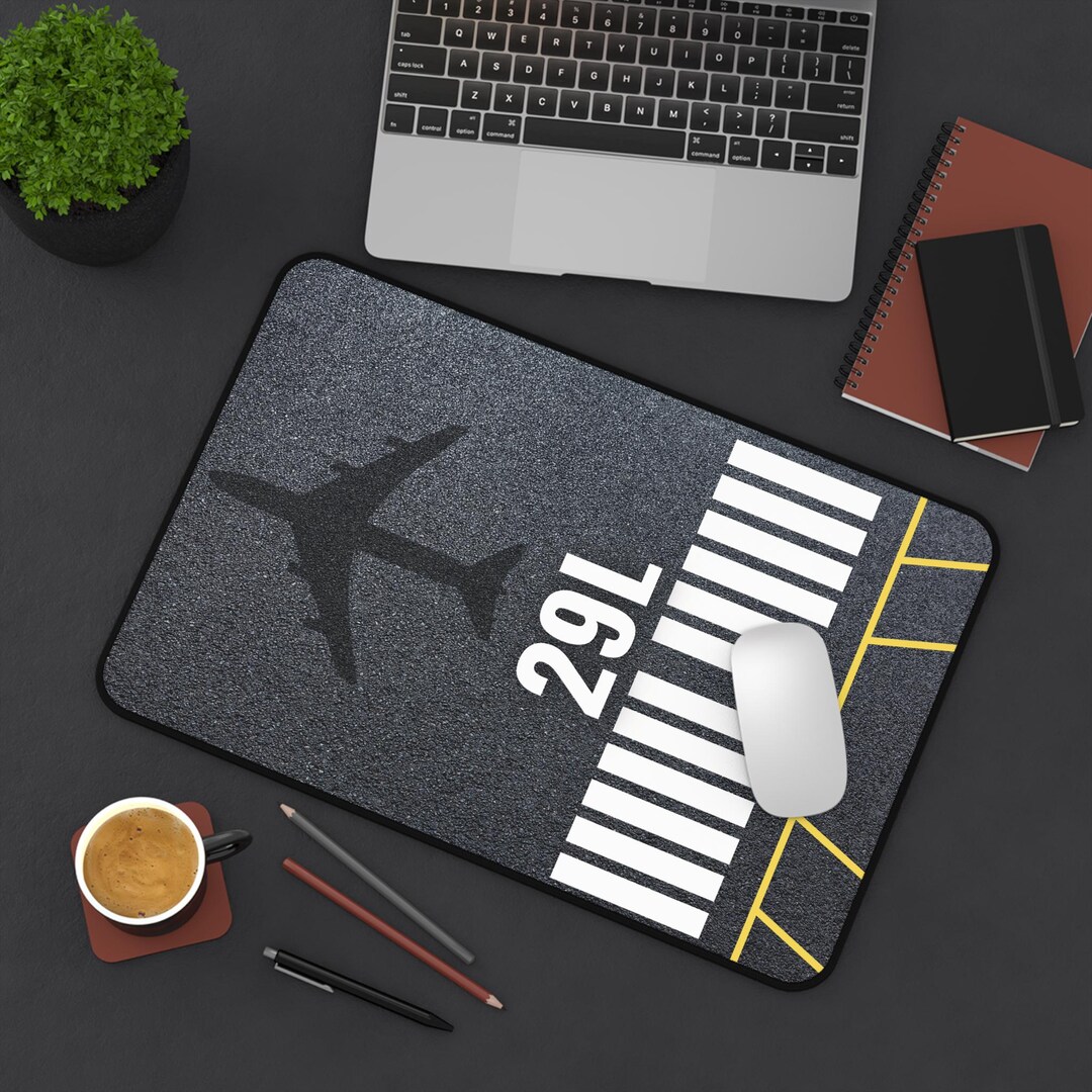 Aviation Desk Mat Airplane Runway Mouse Pad Cool Office Decor for ...