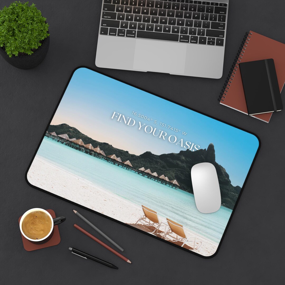 Bora Bora Desk Mat Tropical Paradise Vibes, Unique Office Decor for ...