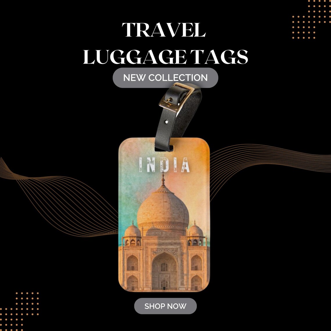 Taj Mahal Luggage Tag, Travel Baggage Identifier, Wanderlust Suitcase ...