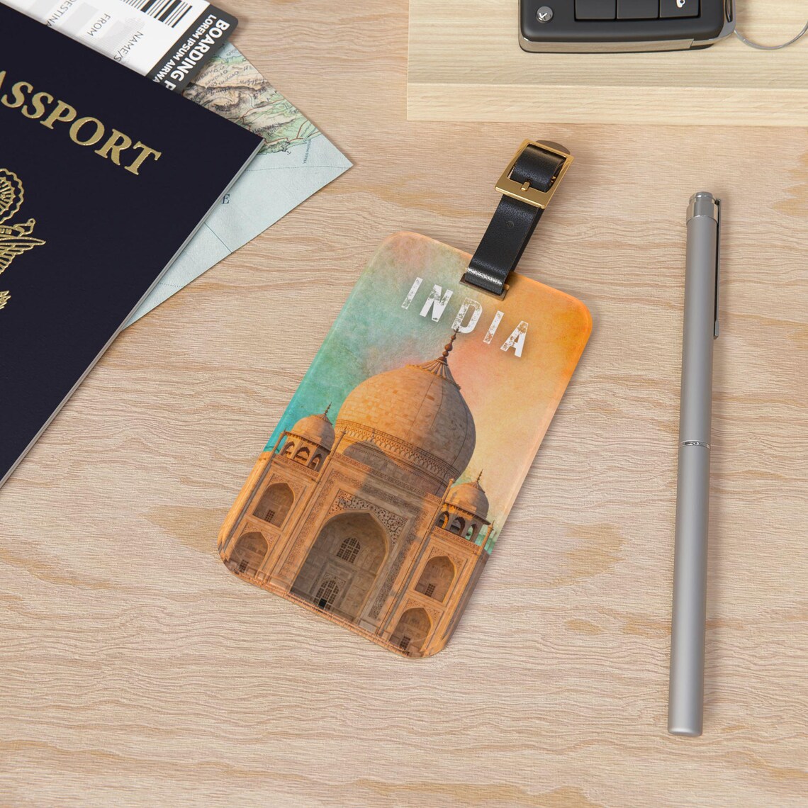 Taj Mahal Luggage Tag, Travel Baggage Identifier, Wanderlust Suitcase ...