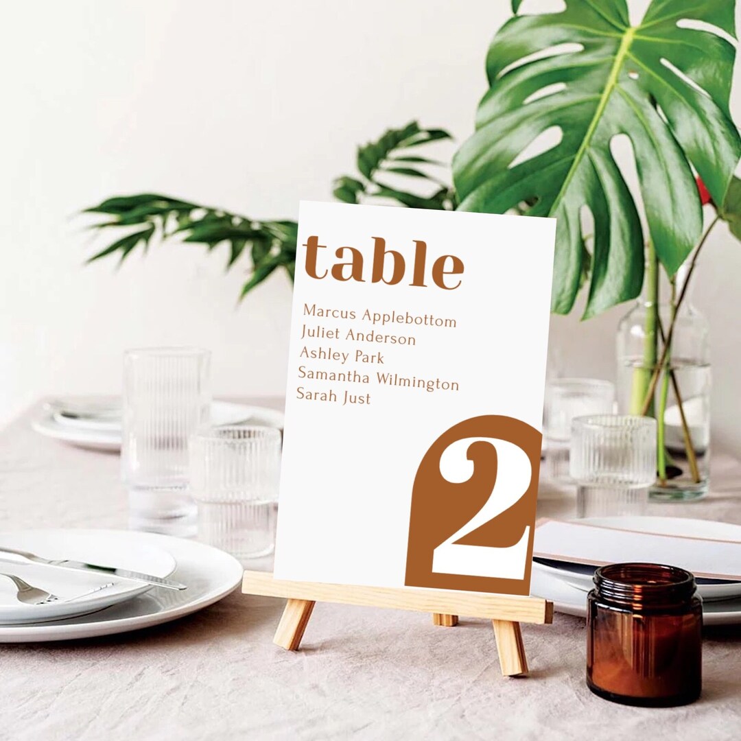 Modern Wedding Table Number Template Wedding Table Sign - Etsy
