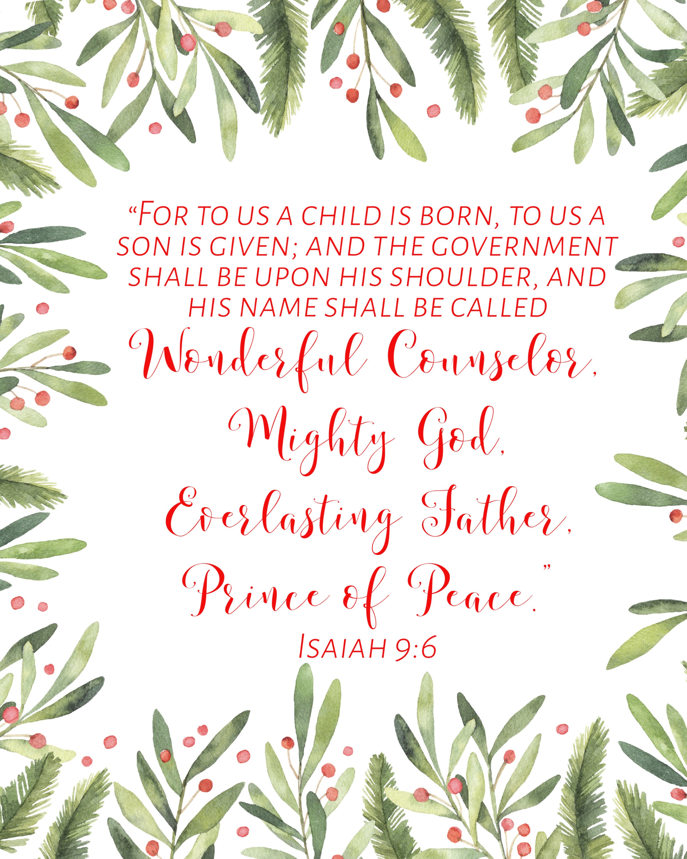 Isaiah 9:6 Christmas Digital Download - Etsy