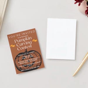 Editable Pumpkin Carving Contest Invitation Template - Etsy