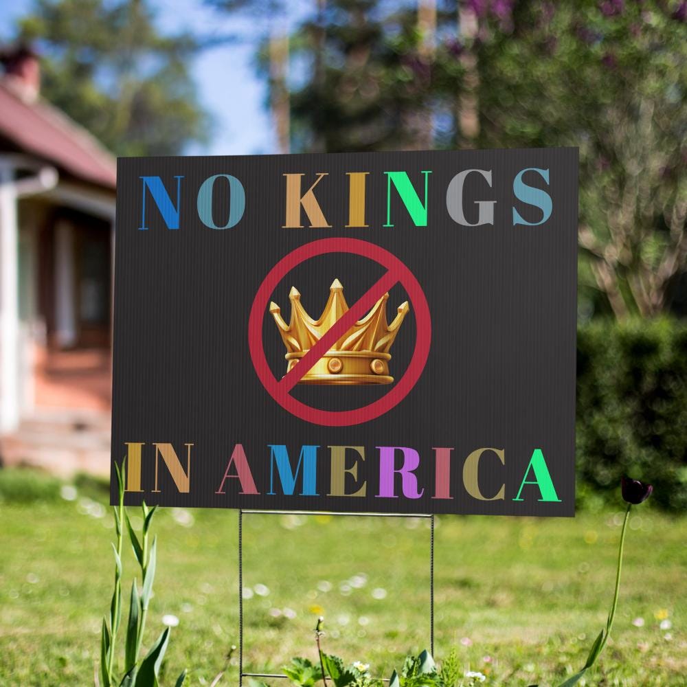 No Kings in America Yard Sign - Resist Hate Lawn Sign, Resist Racism ...