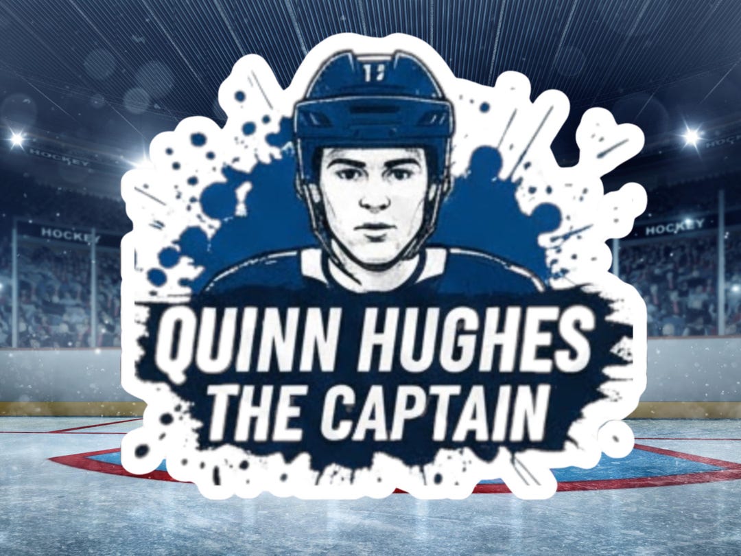 Quinn Hughes the Captain Sticker | Hockey Captain Vinyl Decal | Ice ...