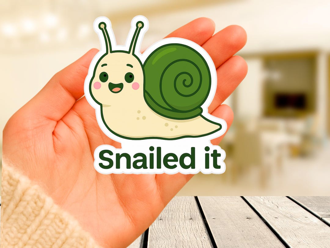 Snailed It Snail Sticker | Kawaii Pun Decal, Study Motivation - Etsy
