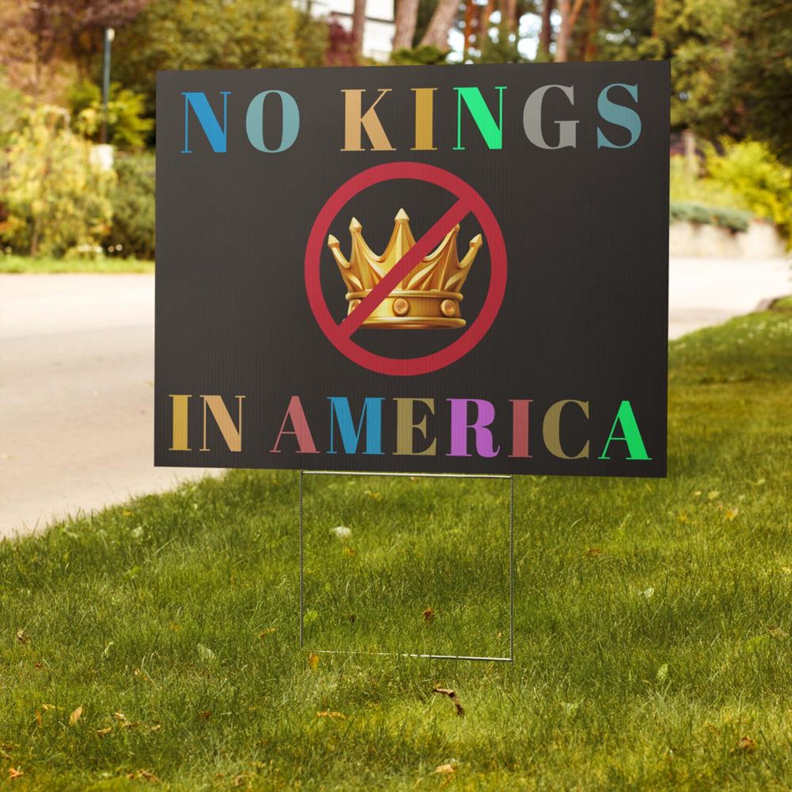 No Kings in America Yard Sign - Resist Hate Lawn Sign, Resist Racism ...