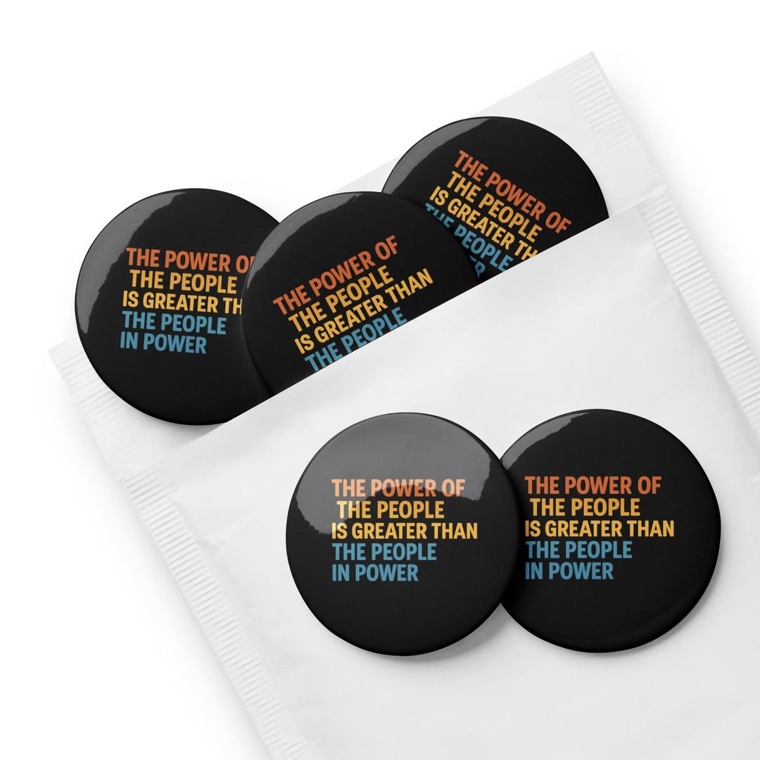 Activist Pin Button Set: "power of the People" Protest Badges - Etsy