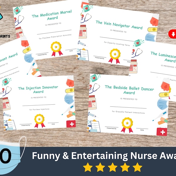 Funny Nurse Awards - Etsy