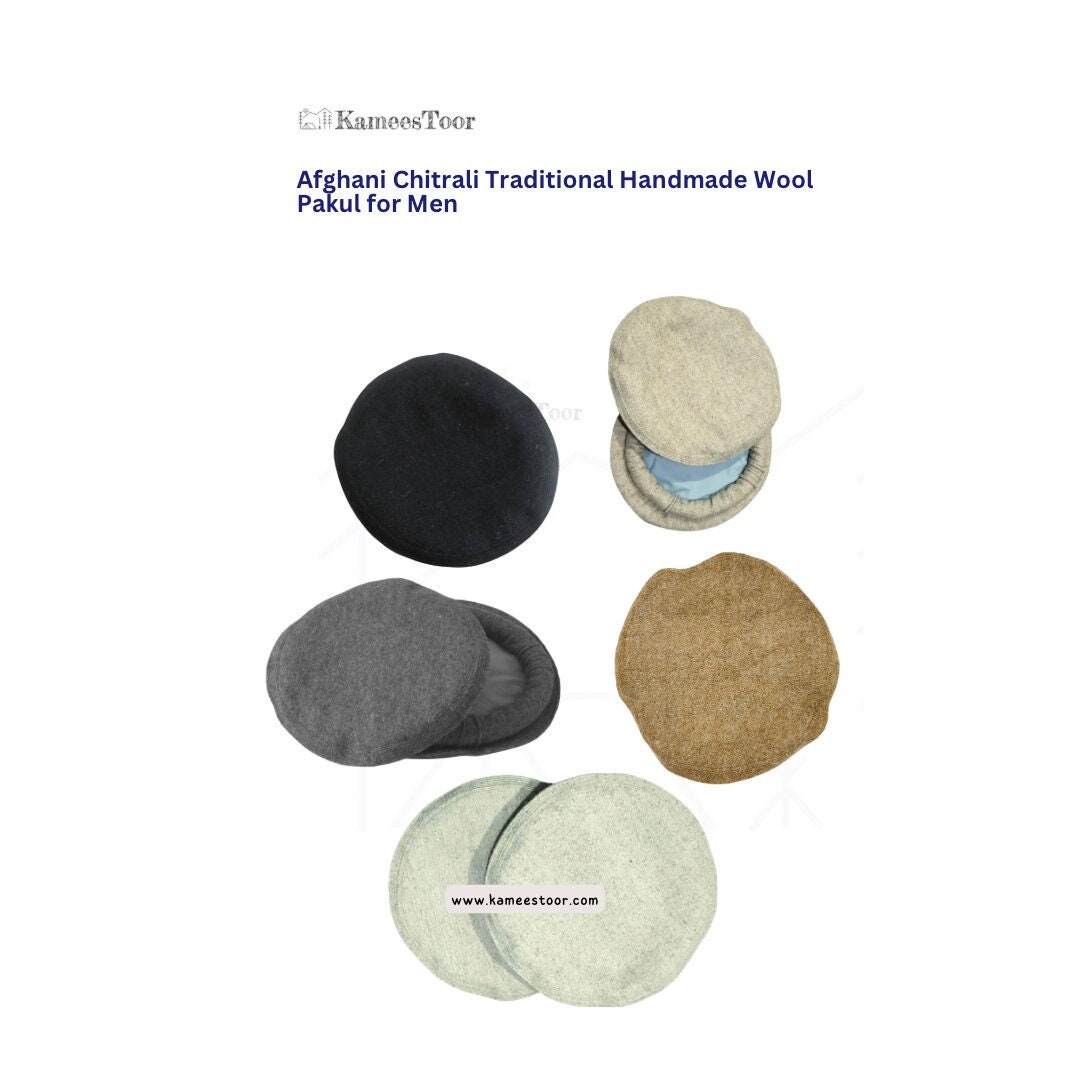 Afghan Chitrali Wool Handmade Hat | Pakol Pakul - Kamesstoor - Etsy