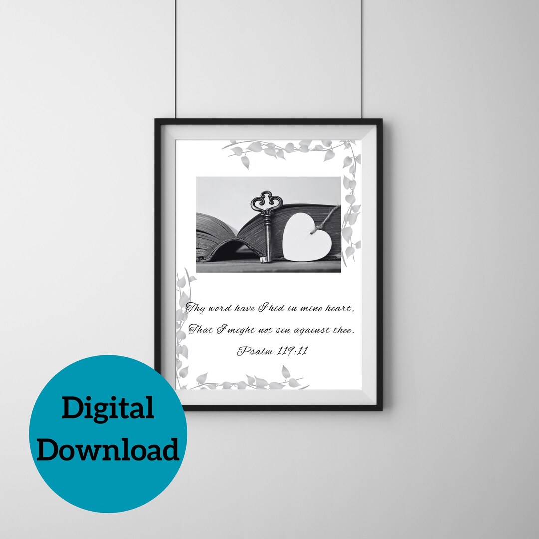 Bible Verse Wall Art- Thy Word Have I Hid in My Heart Bible Verse ...