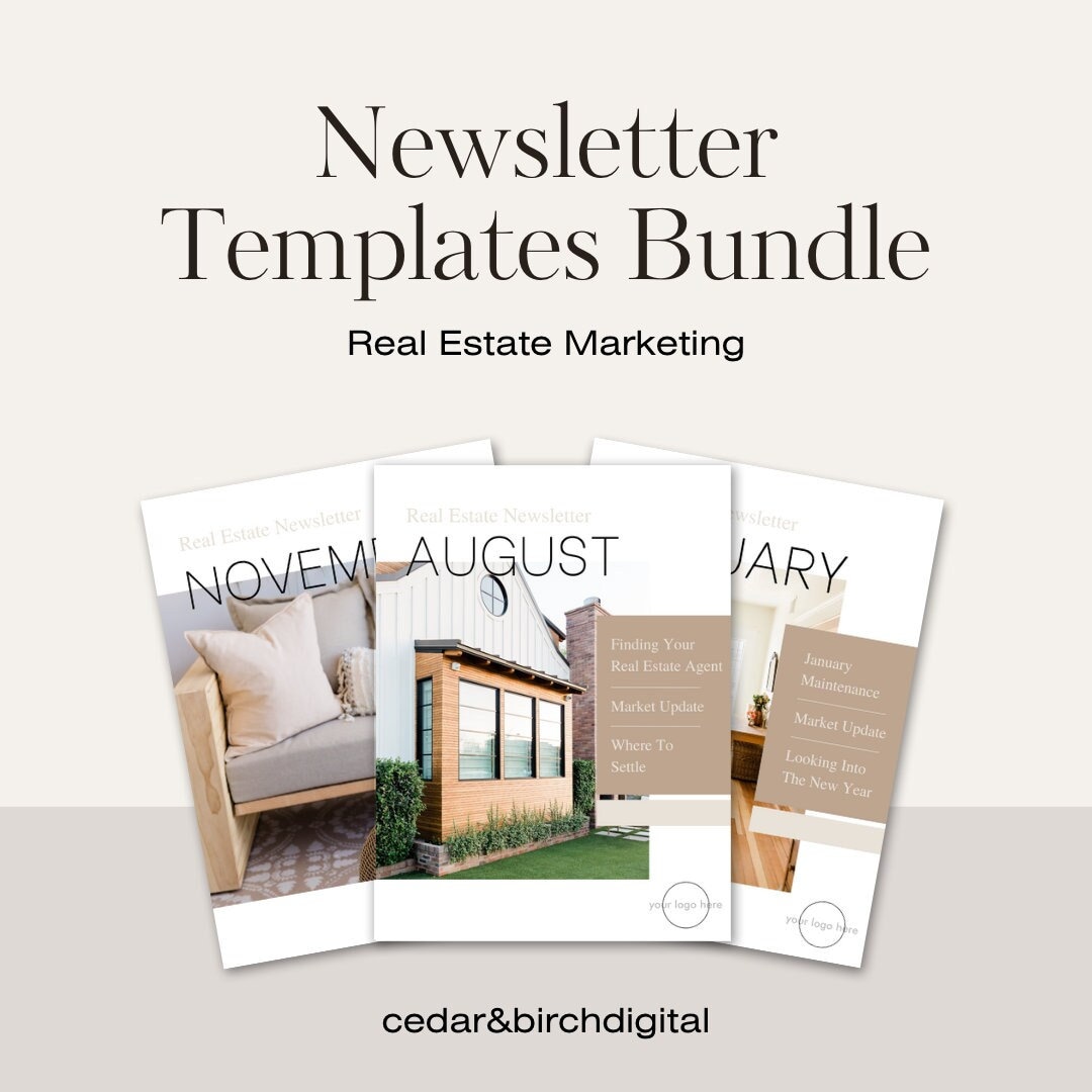 Real Estate Newsletter Template Customizable Modern Neutral Simple ...
