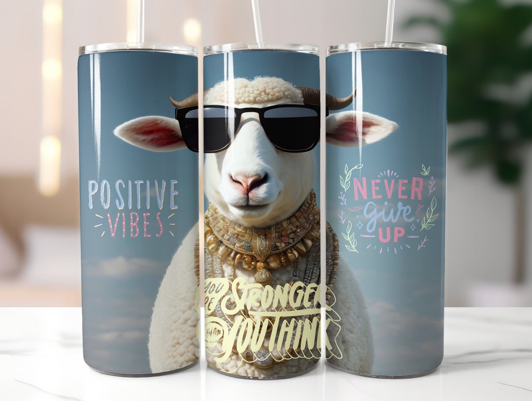 Motivational Sheep Message Sublimation for 20oz Template Skinny/tapered ...