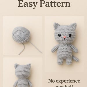Mini Cat Amigurumi Crochet Pattern PDF | Easy Beginner Plushie Toy ...