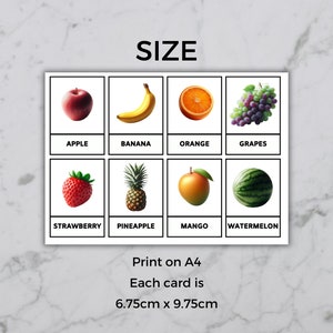 Fruit & Vegetable Flashcards - Montessori 3 Part Cards - Toddlers ...