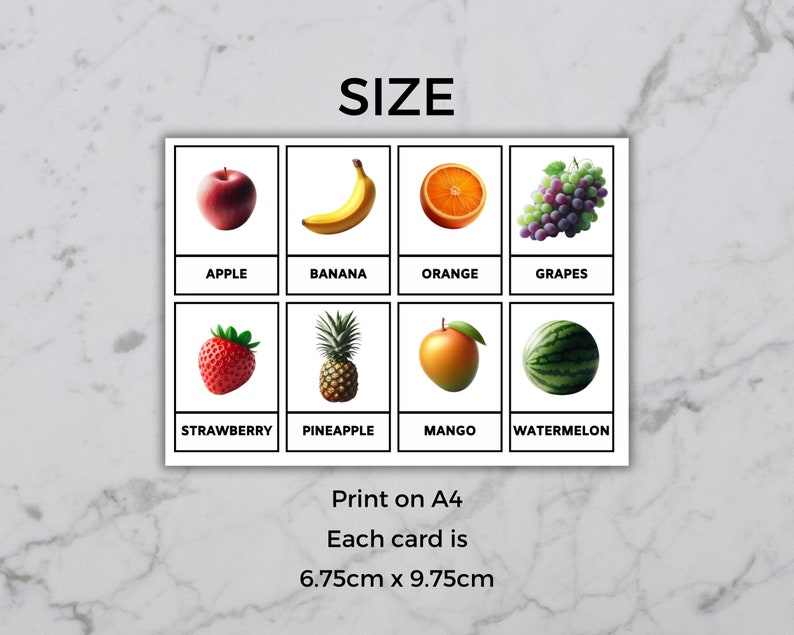 Fruit & Vegetable Flashcards - Montessori 3 Part Cards - Toddlers ...