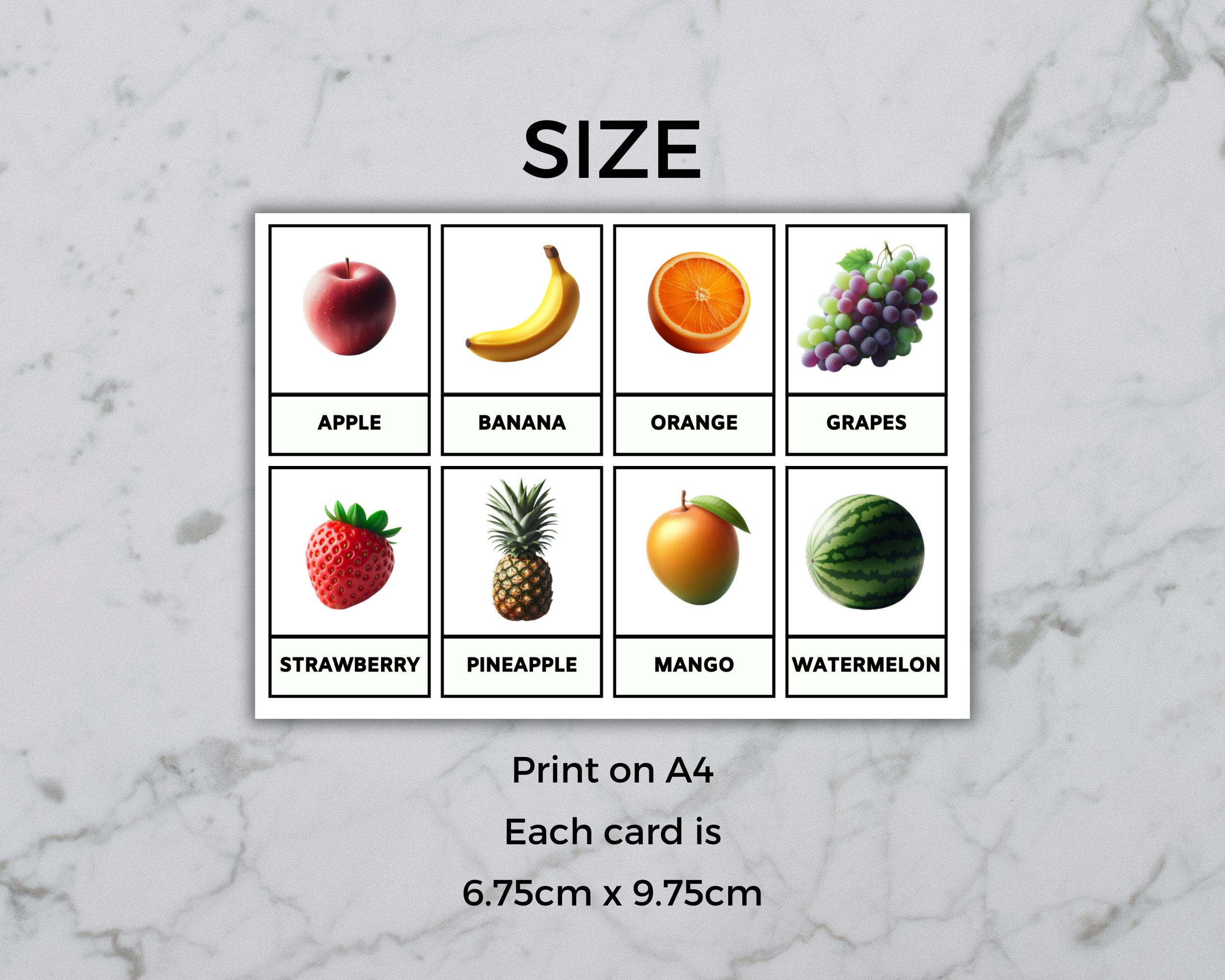 Fruit & Vegetable Flashcards - Montessori 3 Part Cards - Toddlers ...
