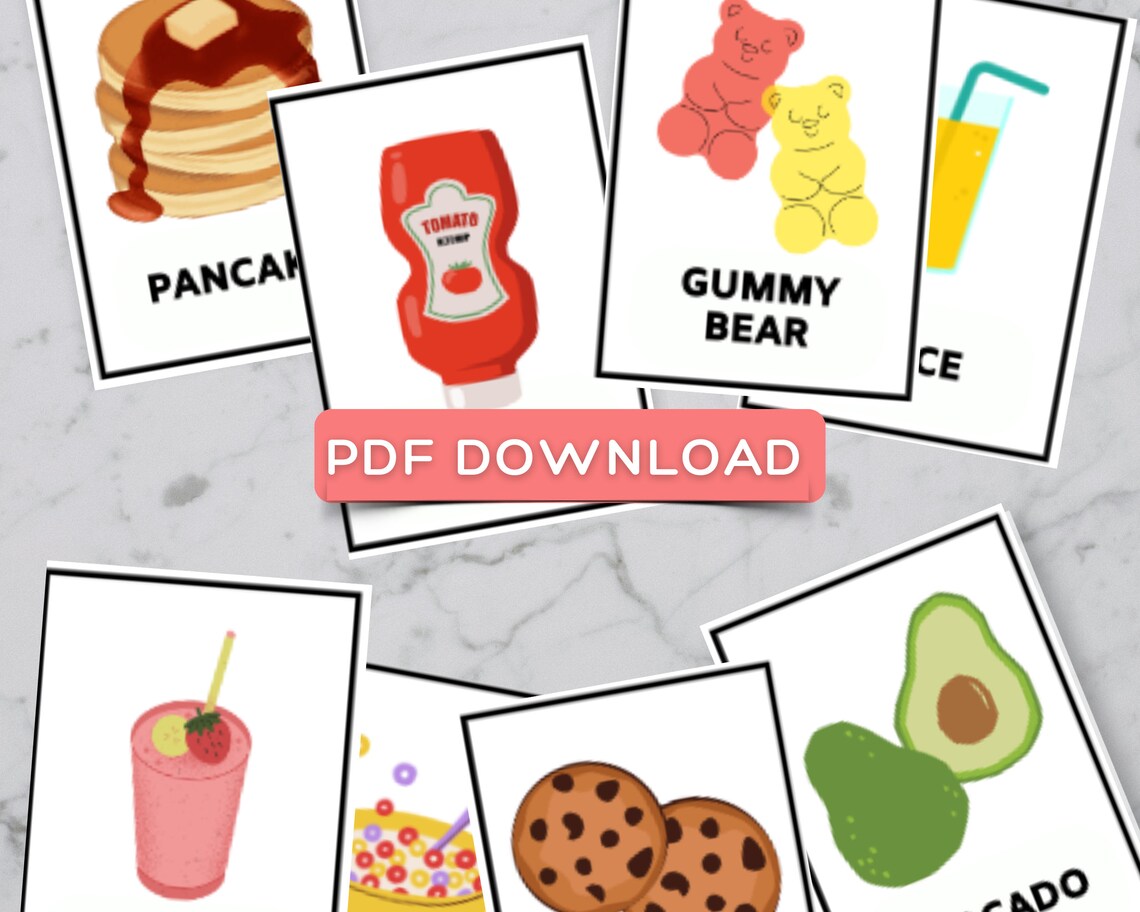 96 Food Flashcards: Toddler Learning Resource for Non-verbal Children ...