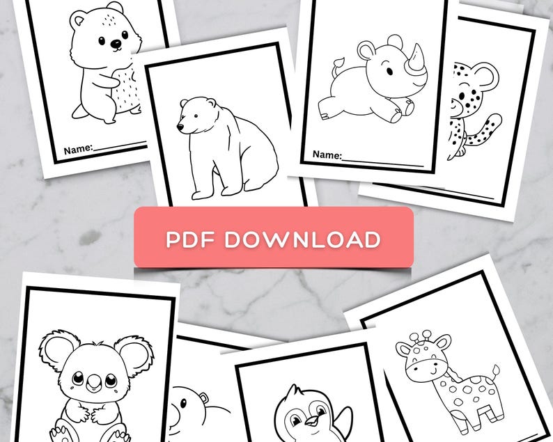 Zoo Animals Coloring Pages: 30 Printable Sheets for Toddlers (PDF ...