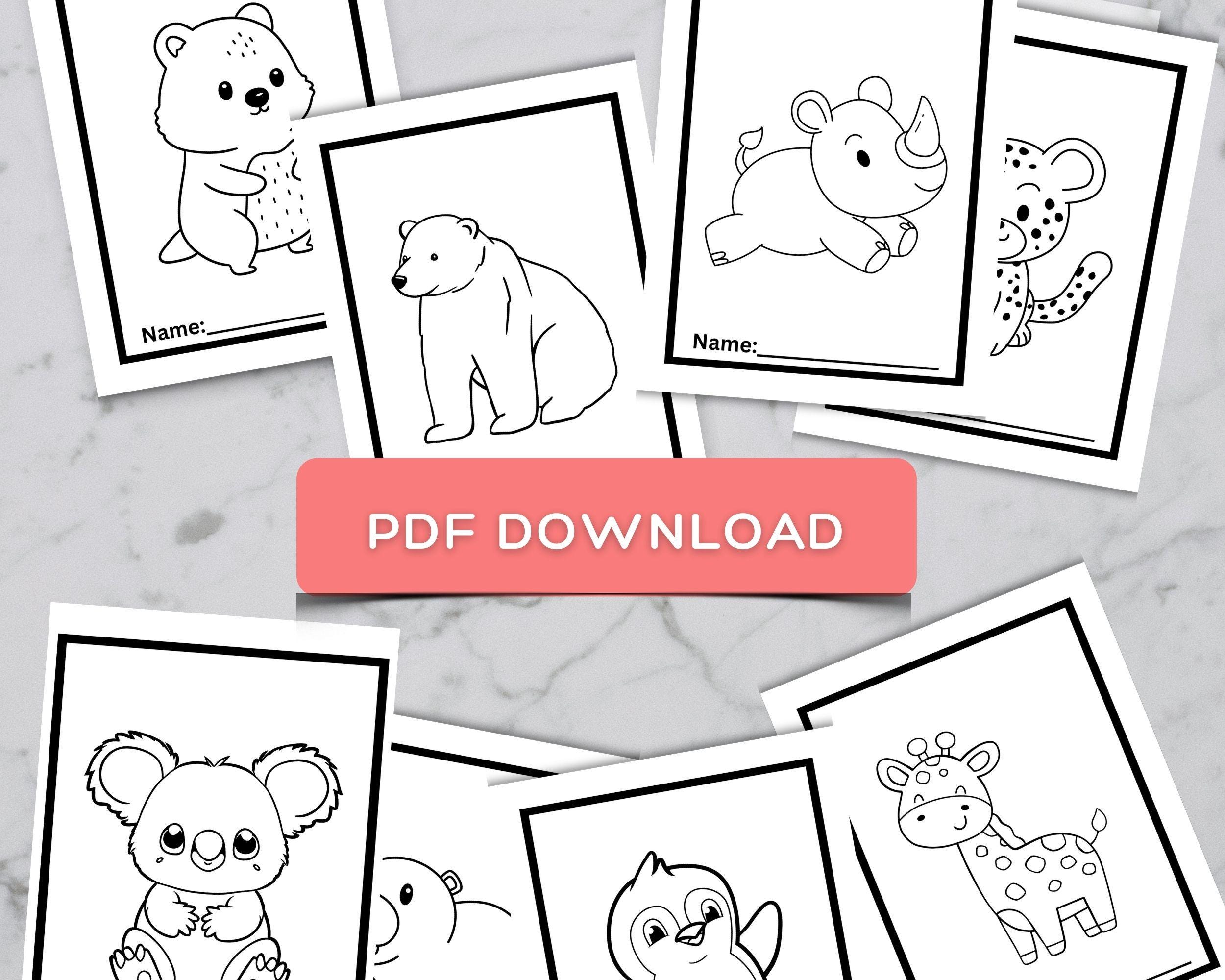 Zoo Animals Coloring Pages: 30 Printable Sheets for Toddlers (PDF ...