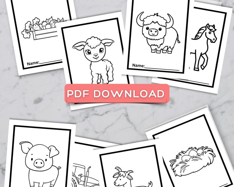 Farm Coloring Pages: 30 Toddler & Preschool Activity Sheets (printable ...