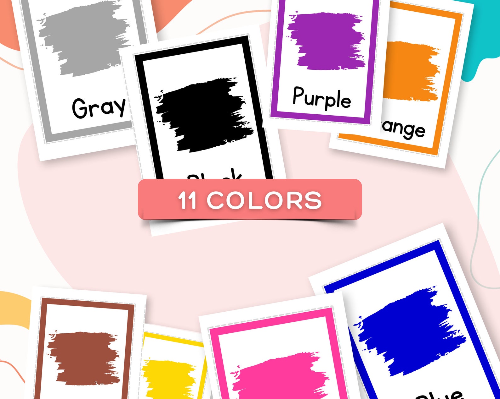 Color Flashcards for Toddlers: Learn 11 Colors (digital Download) - Etsy