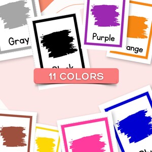 Color Flashcards for Toddlers: Learn 11 Colors (digital Download) - Etsy