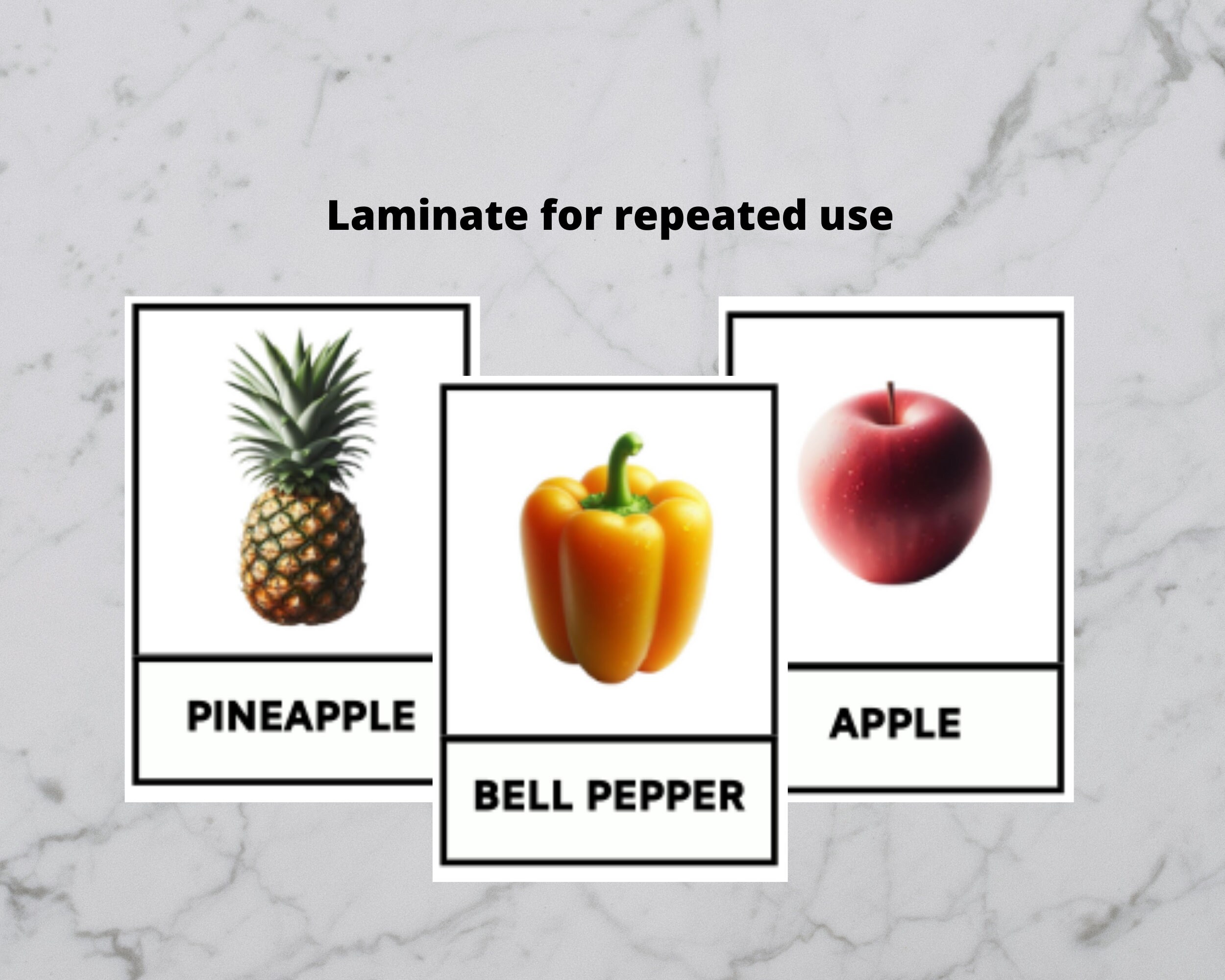 Fruit & Vegetable Flashcards - Montessori 3 Part Cards - Toddlers ...