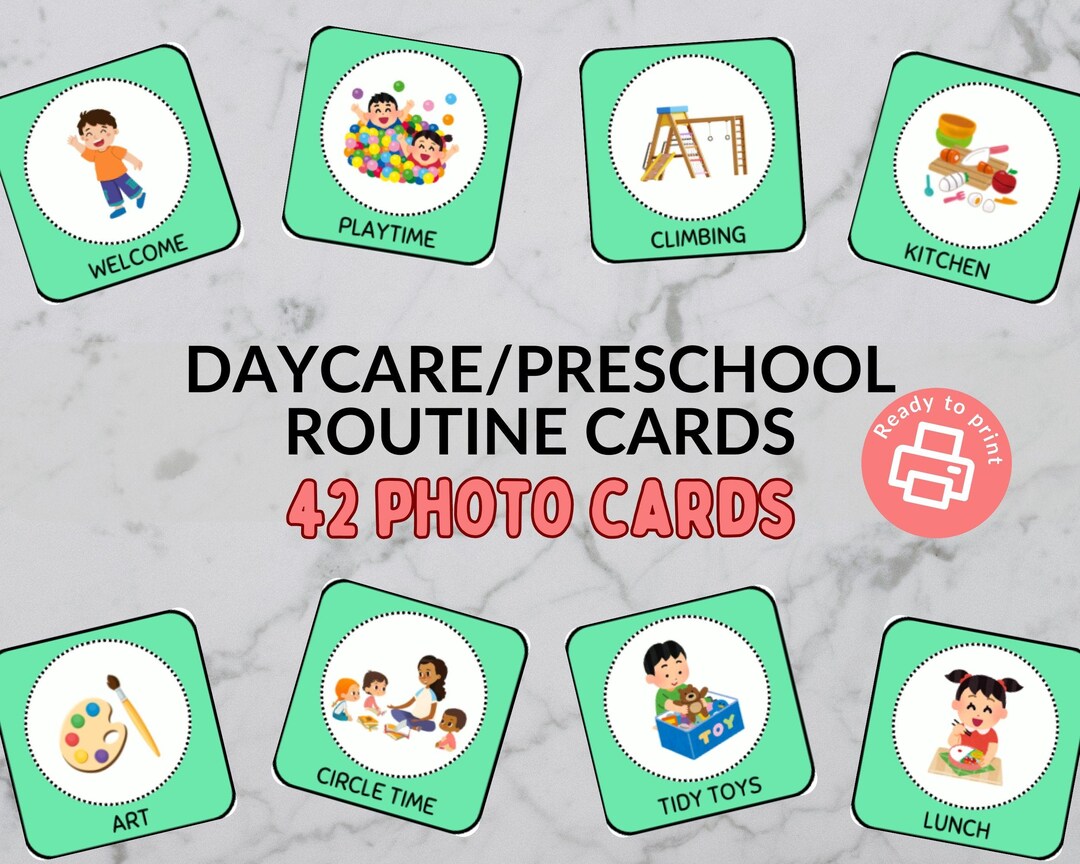 Classroom Routine Cards - Daycare / Preschool / Kindergarten / ASD, Non ...