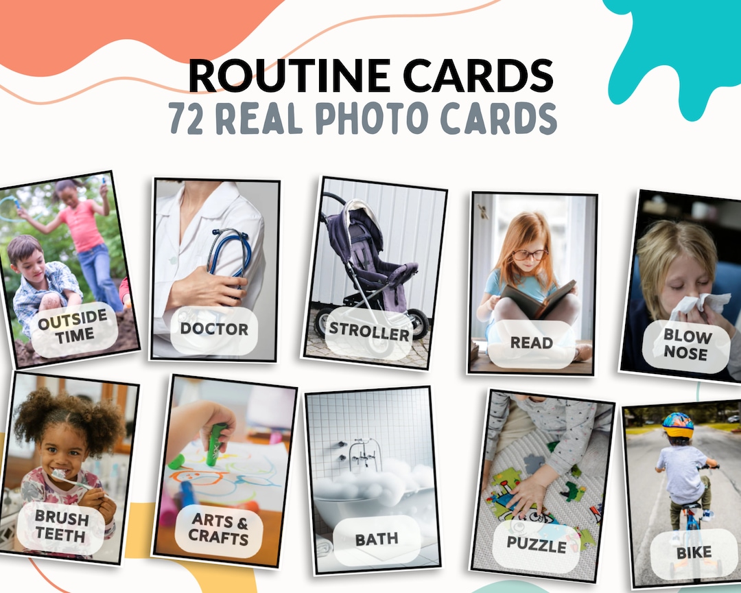 Toddler / Preschool Routine Cards 72 Real-life Picture Cards for Daily ...