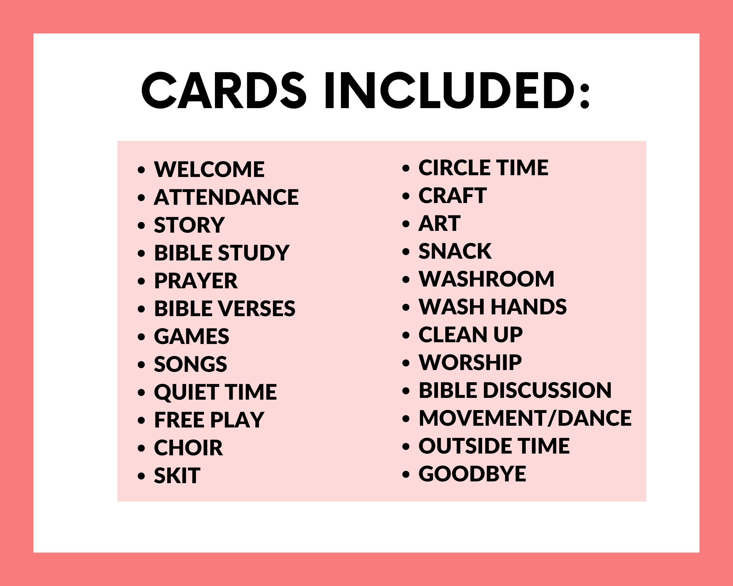 Sunday School Routine Cards for Toddlers, Preschoolers - Visual Church ...