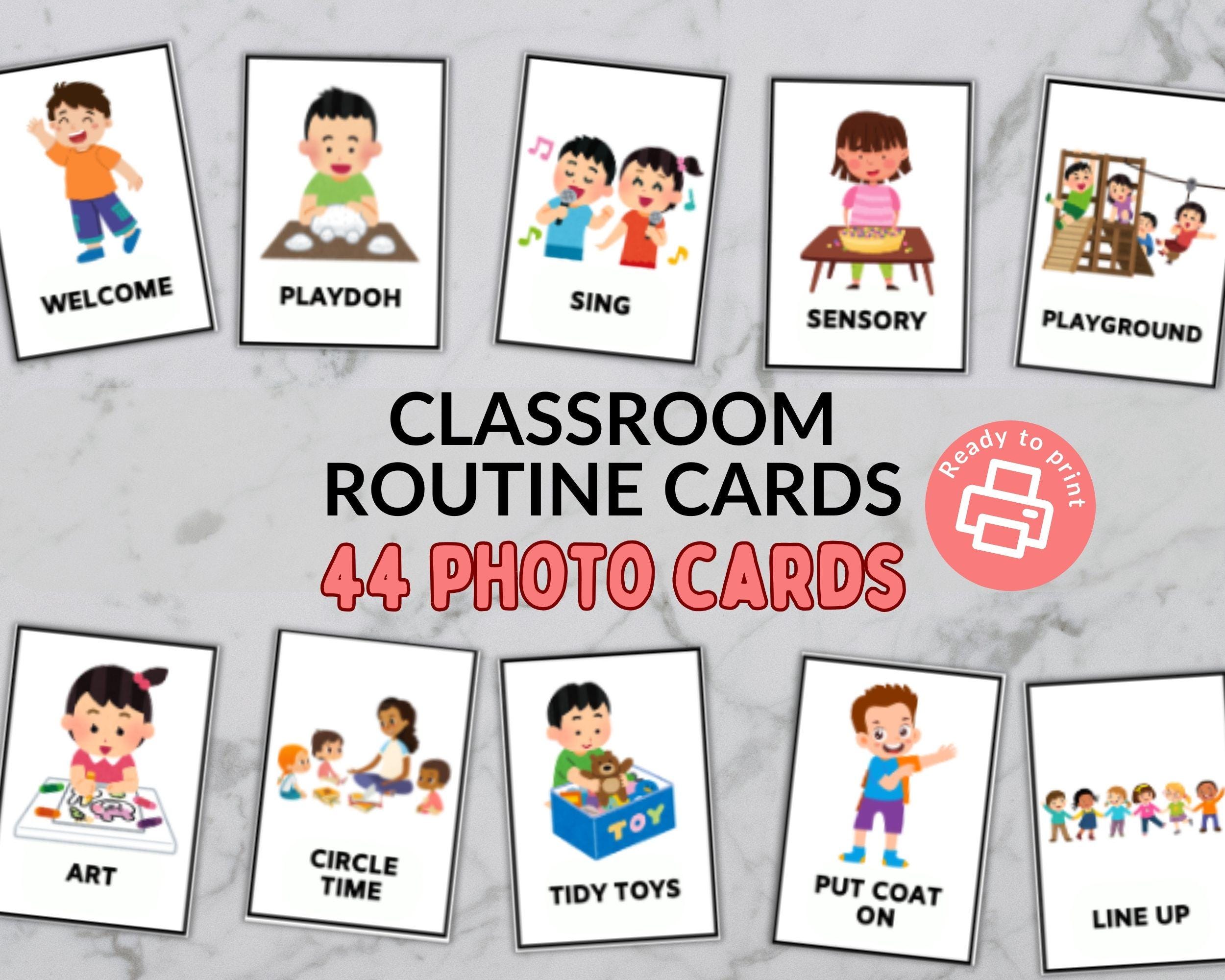 Classroom Routine Cards - Daycare / Preschool / Kindergarten / Autism ...