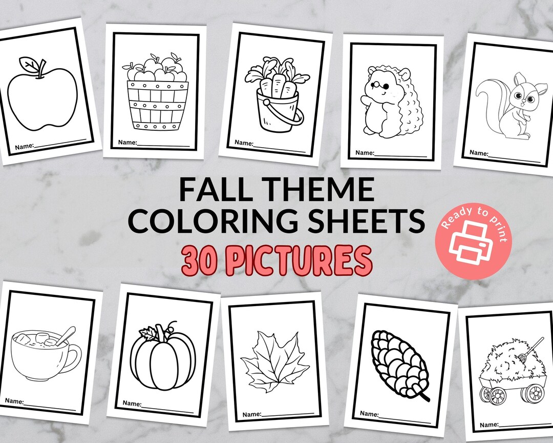 Fall / Autumn Themed Coloring Sheets for Toddlers and Preschoolers ...