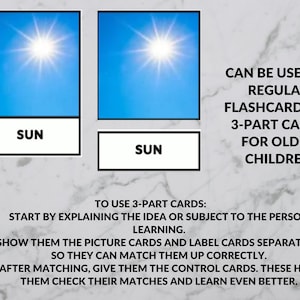 Weather Flashcards - Montessori 3 Part Cards - Toddlers, Preschool ...