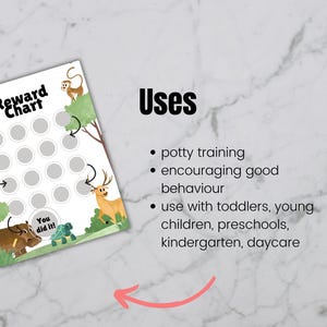 Reward Chart - Potty Training Sticker Chart - Encourage Good Behaviours ...