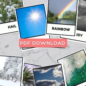 Weather Flashcards - Montessori 3 Part Cards - Toddlers, Preschool ...