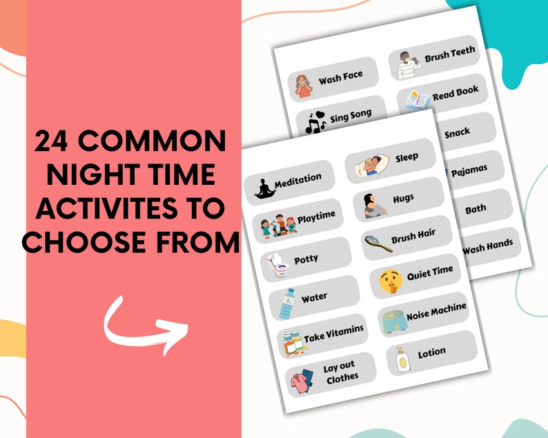 Night Time Routine Bedtime Schedule for Toddlers, Preschoolers ...