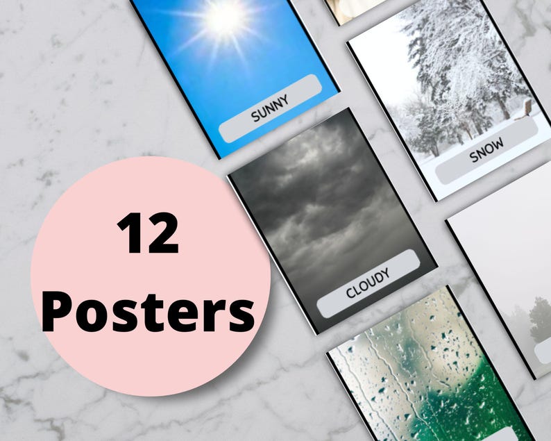 Weather Posters - Real Photos - Classroom Decor - Preschool ...