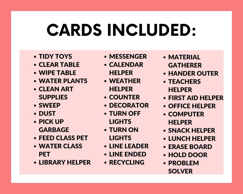 EDITABLE - Classroom Chore Cards - Real Picture Cards - Preschool ...
